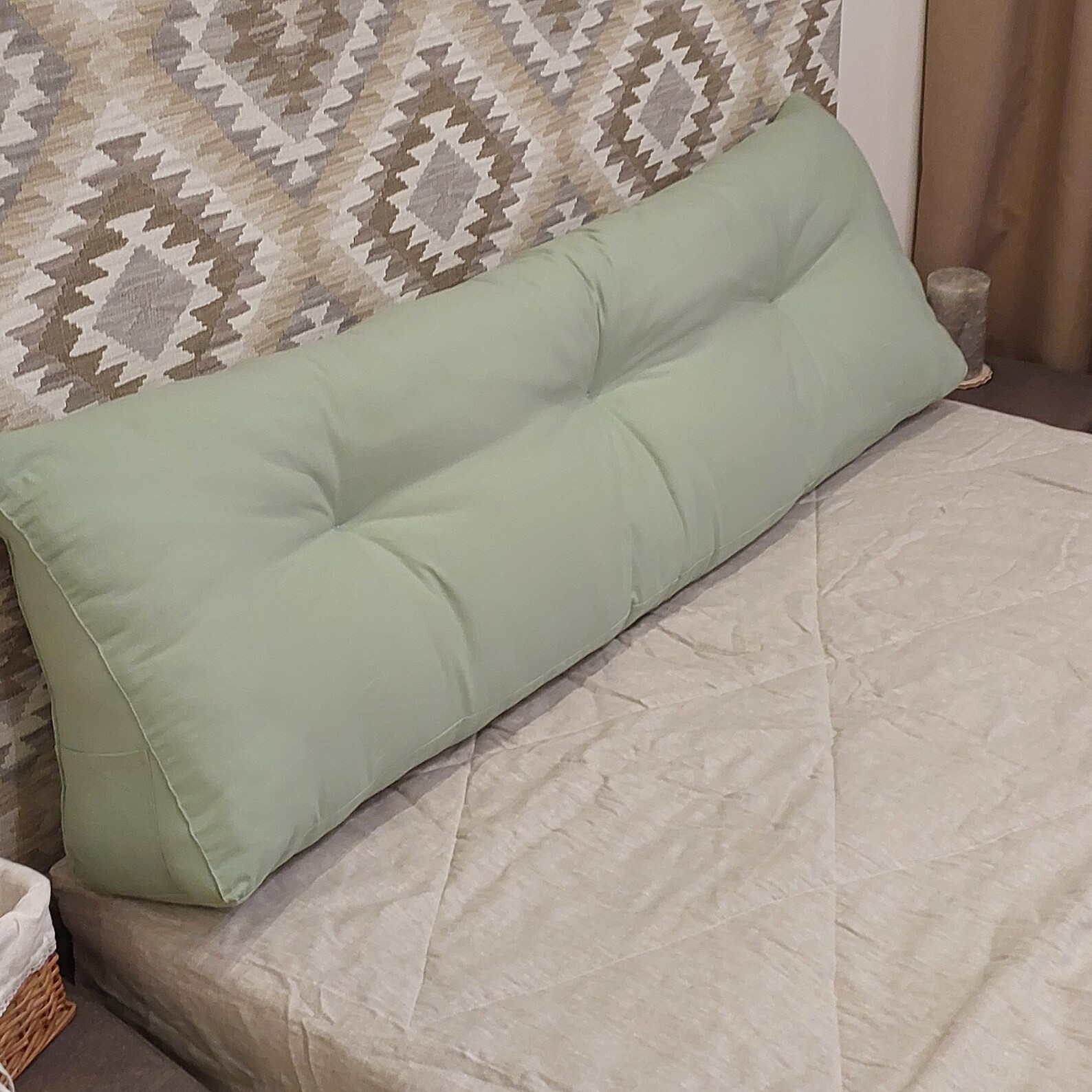 Organic Bedside Cushion.cushion Prop.linen Pillow Triangular.backrest ...