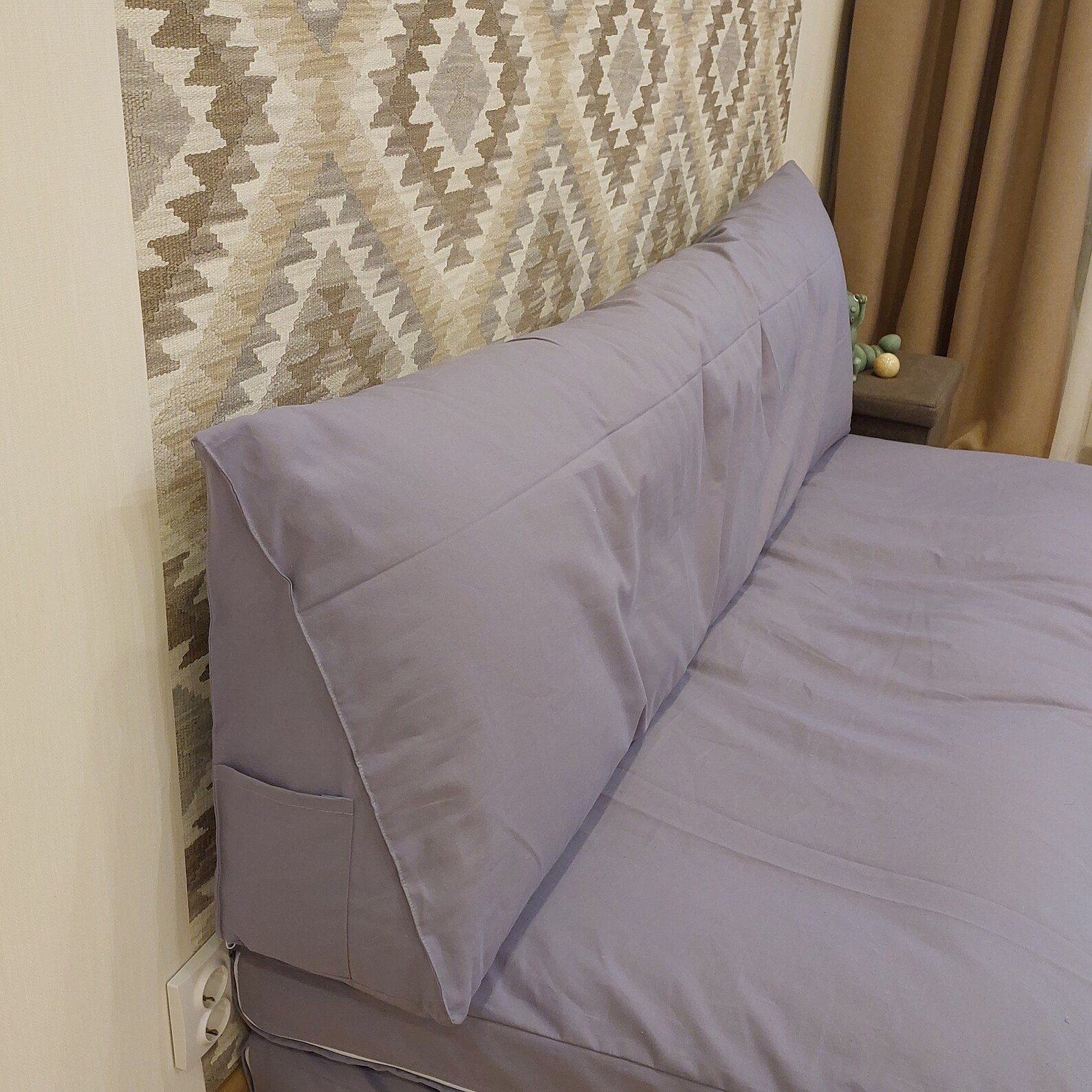 Linen Bedside Pillow With Removable Cover.hemp Lumbar Pillow.support ...