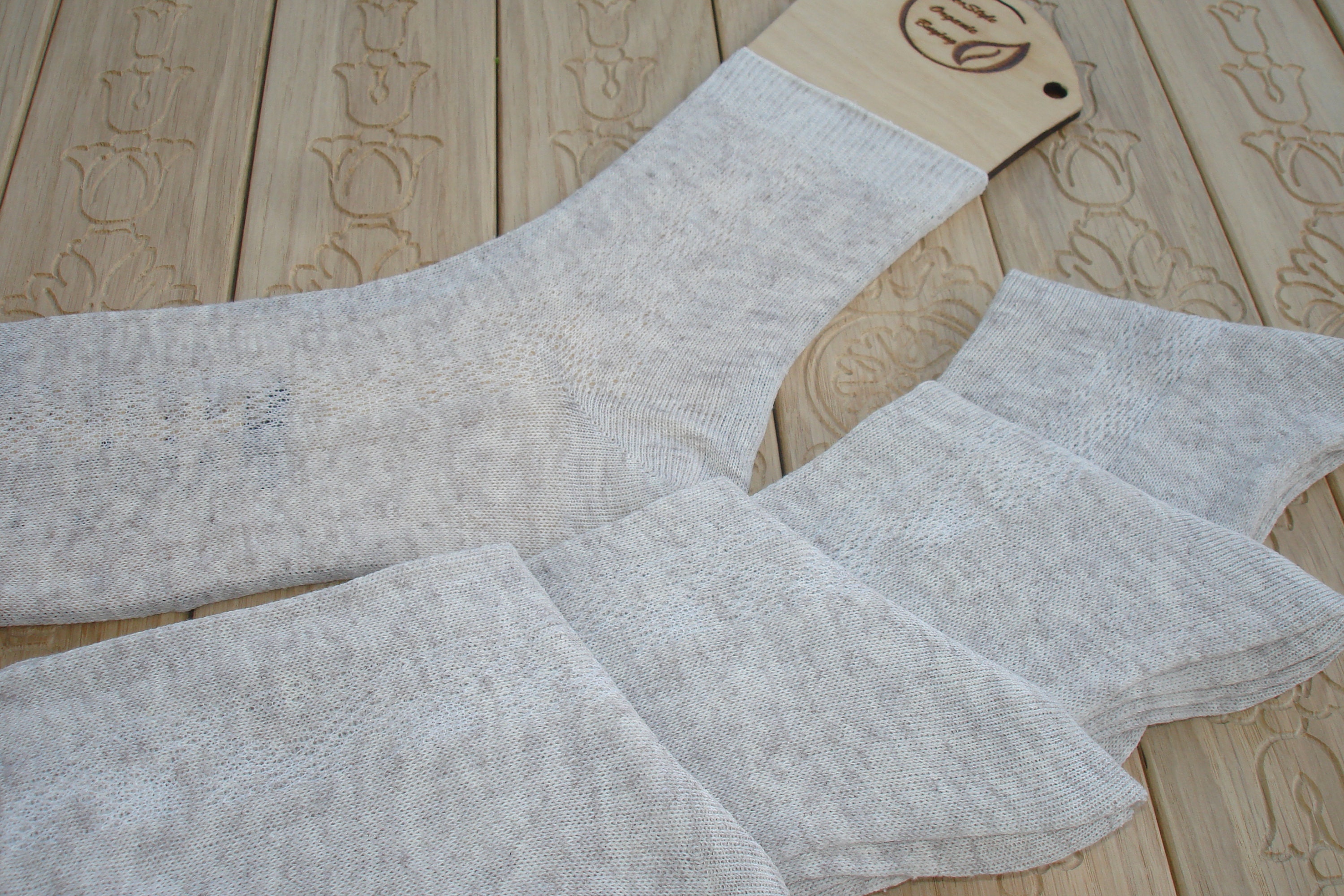 Set 5 Organic Linen Socks.eco-friendly Socks Men and Women.gift .casual ...