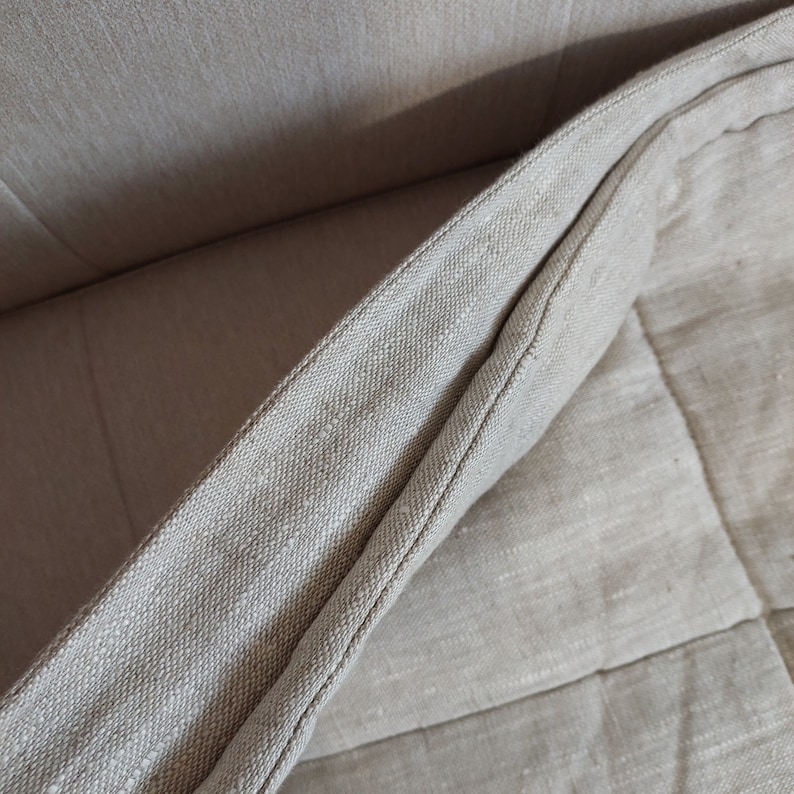 Waterproof Linen Sofa Cover. Quilted Linen Sofa Cover. Organic Sofa ...
