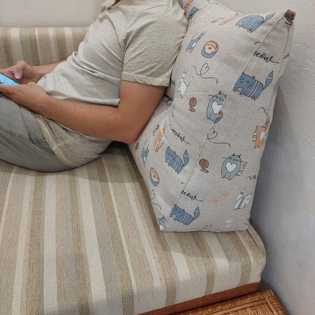 Organic Bedside Cushion.cushion Prop.linen Pillow Triangular.backrest ...