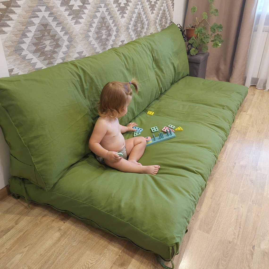 Linen Bedside Pillow With Removable Cover.hemp Lumbar Pillow.support ...