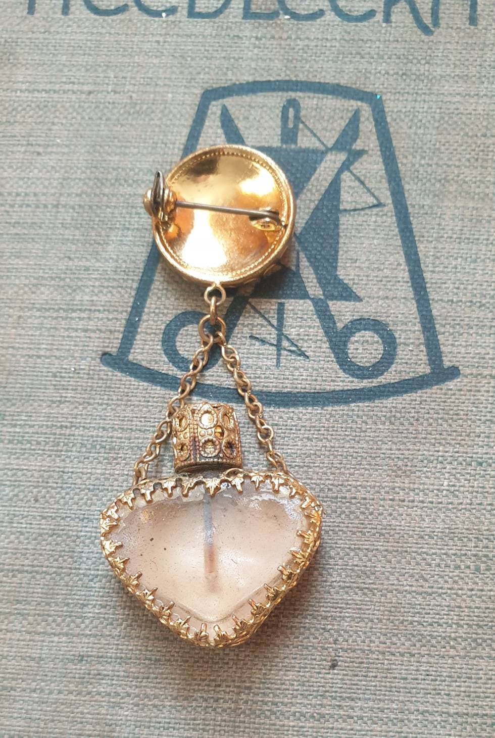 Antique Perfume Bottle Brooch Perit Point Embroidery/ Antique Brooch ...