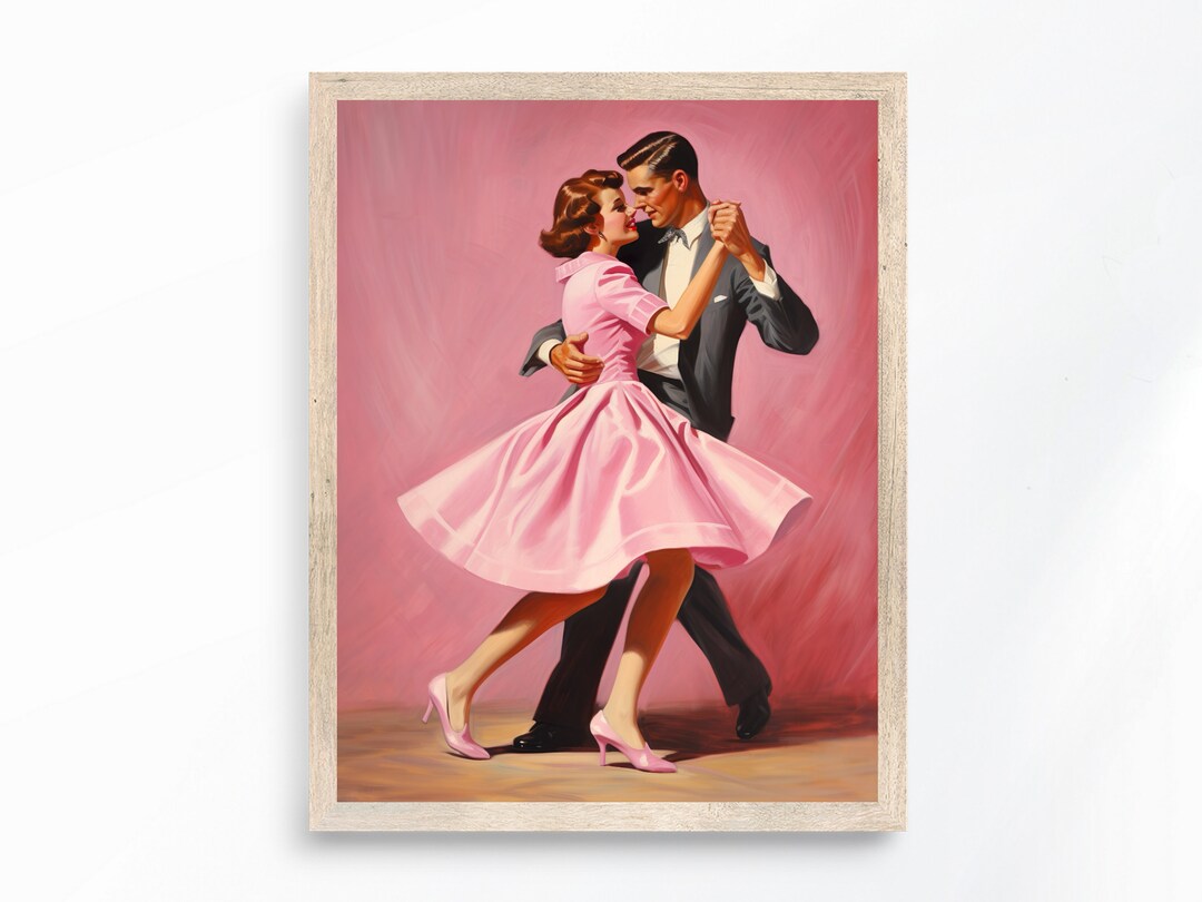 Swing Dance Poster Ballroom Dancers Poster Pink Vintage Dance - Etsy