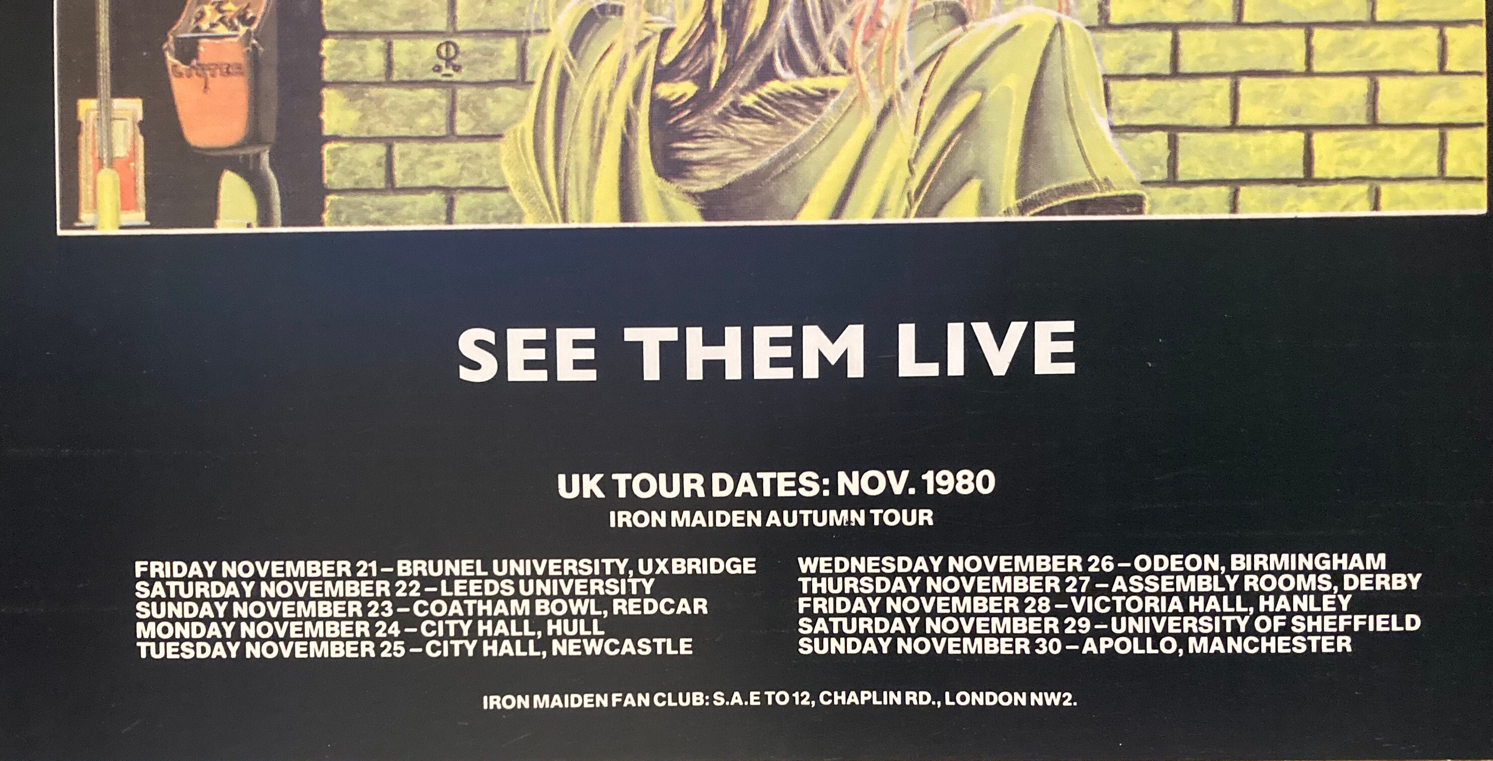 Iron Maiden Concert Poster - Debut Album & Autumn Tour 1980 Large A2 ...