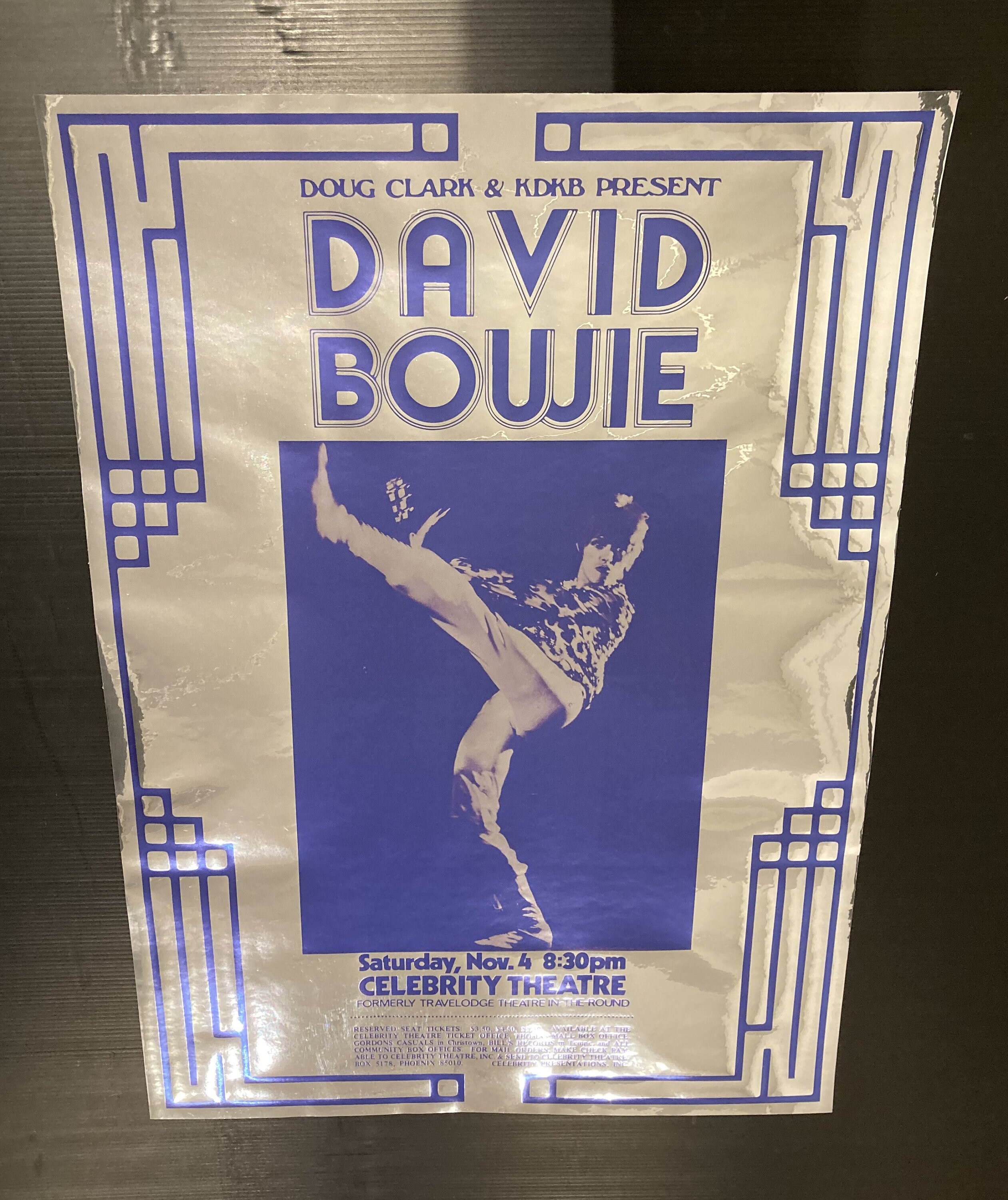 David Bowie Poster Original Chrome Mirror Effect Print Ziggy Stardust ...