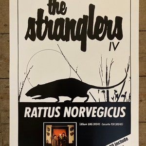 The Stranglers First Album Promotional Poster - Rattus Norvegicus Debut ...