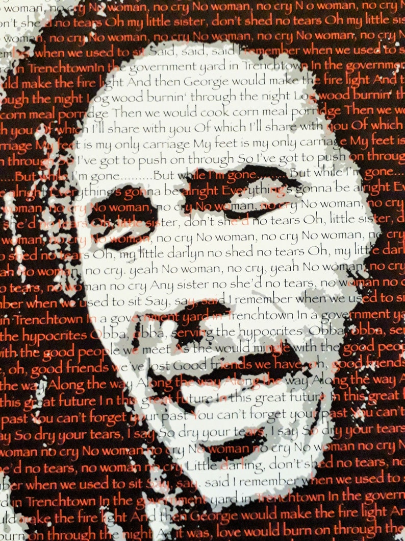 Bob Marley Poster No Woman No Cry Background Lyrics Very Nice Limited ...