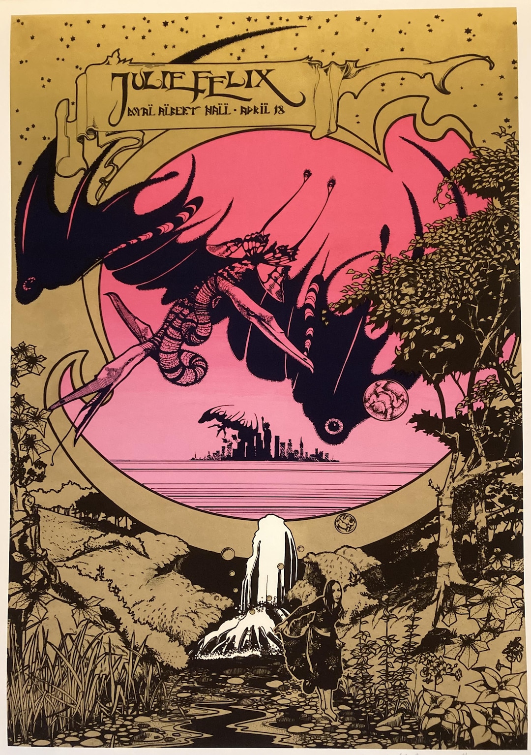 Julie Felix Royal Albert Hall Poster: 1967 Hapshash Print Signed by ...