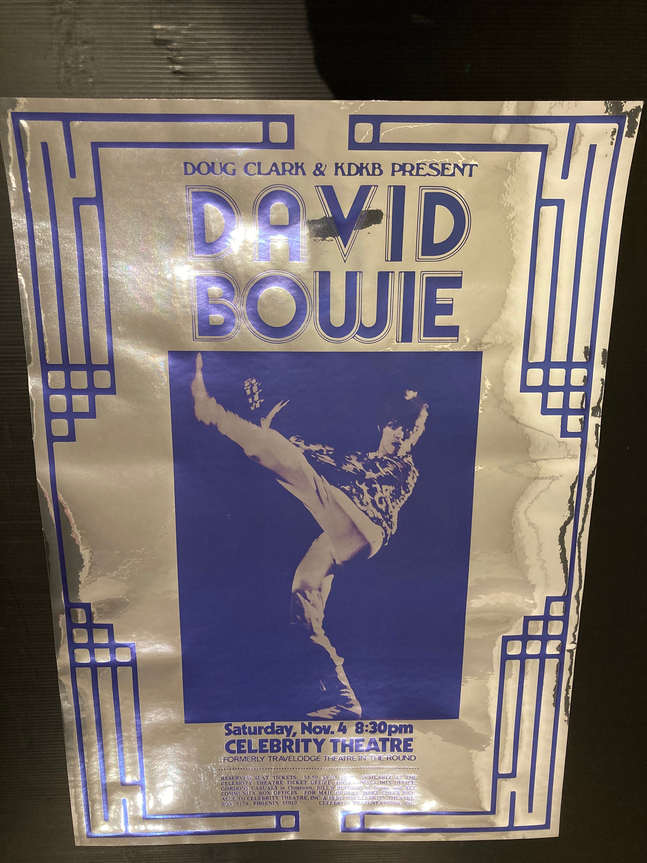 David Bowie Poster Original Chrome Mirror Effect Print Ziggy Stardust ...