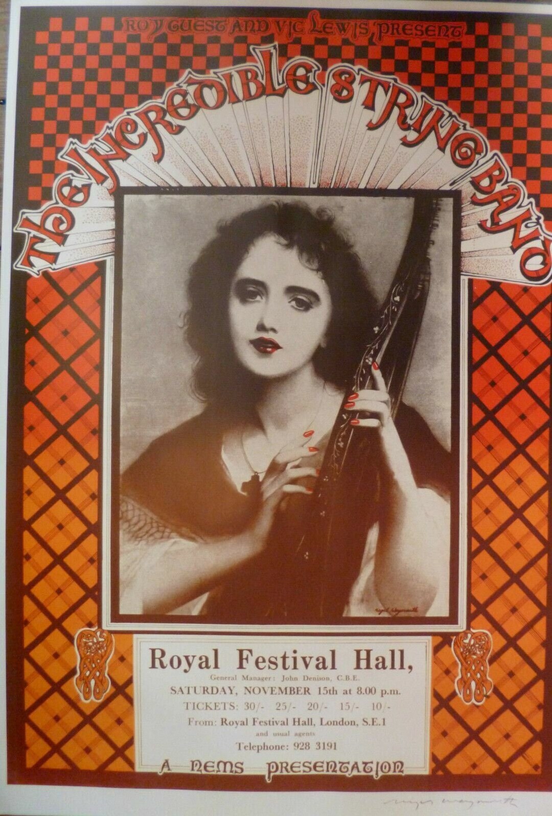 Incredible String Band Concert Poster - RFH London 69, Official Signed ...
