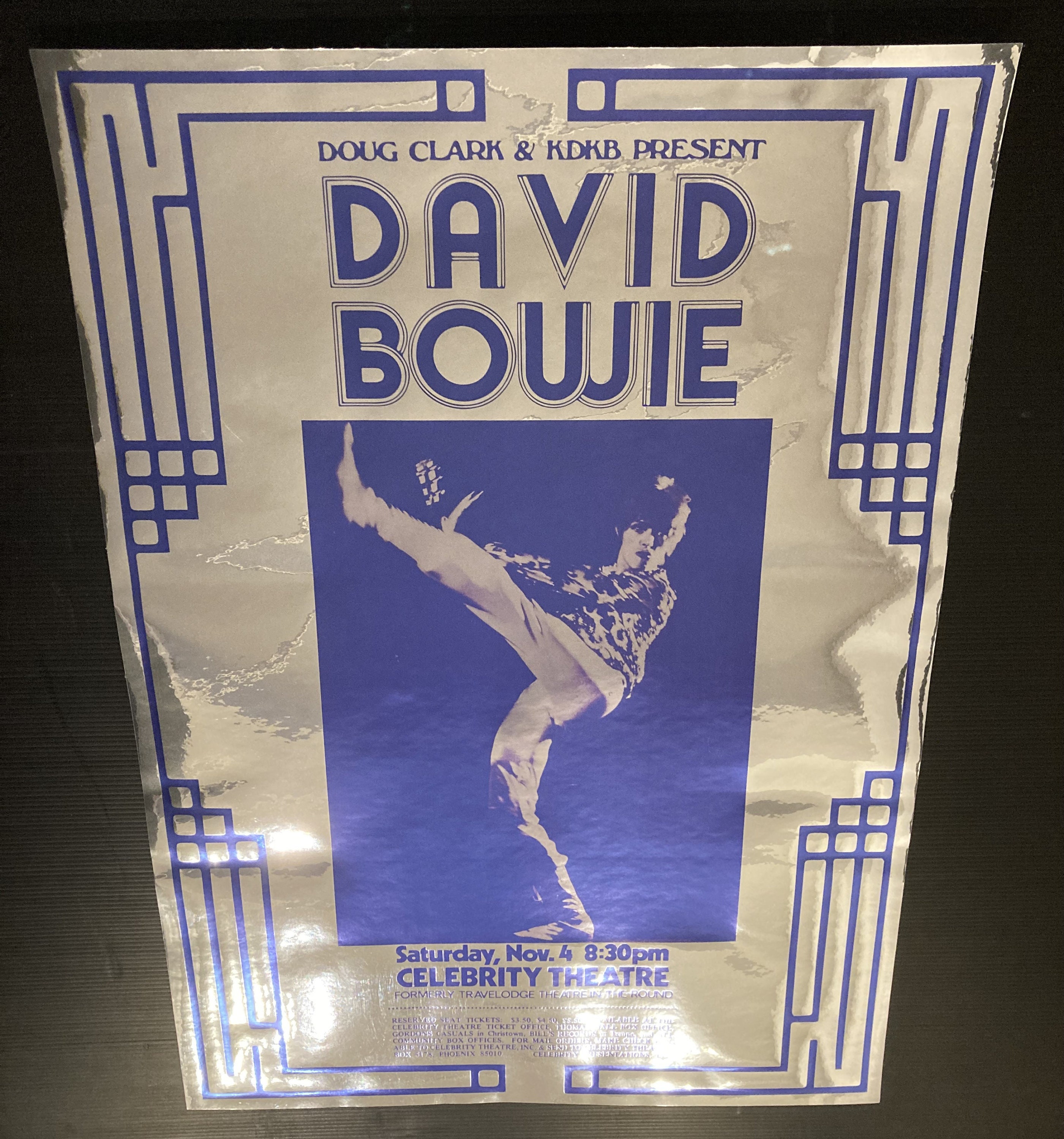 David Bowie Poster Original Chrome Mirror Effect Print Ziggy Stardust ...