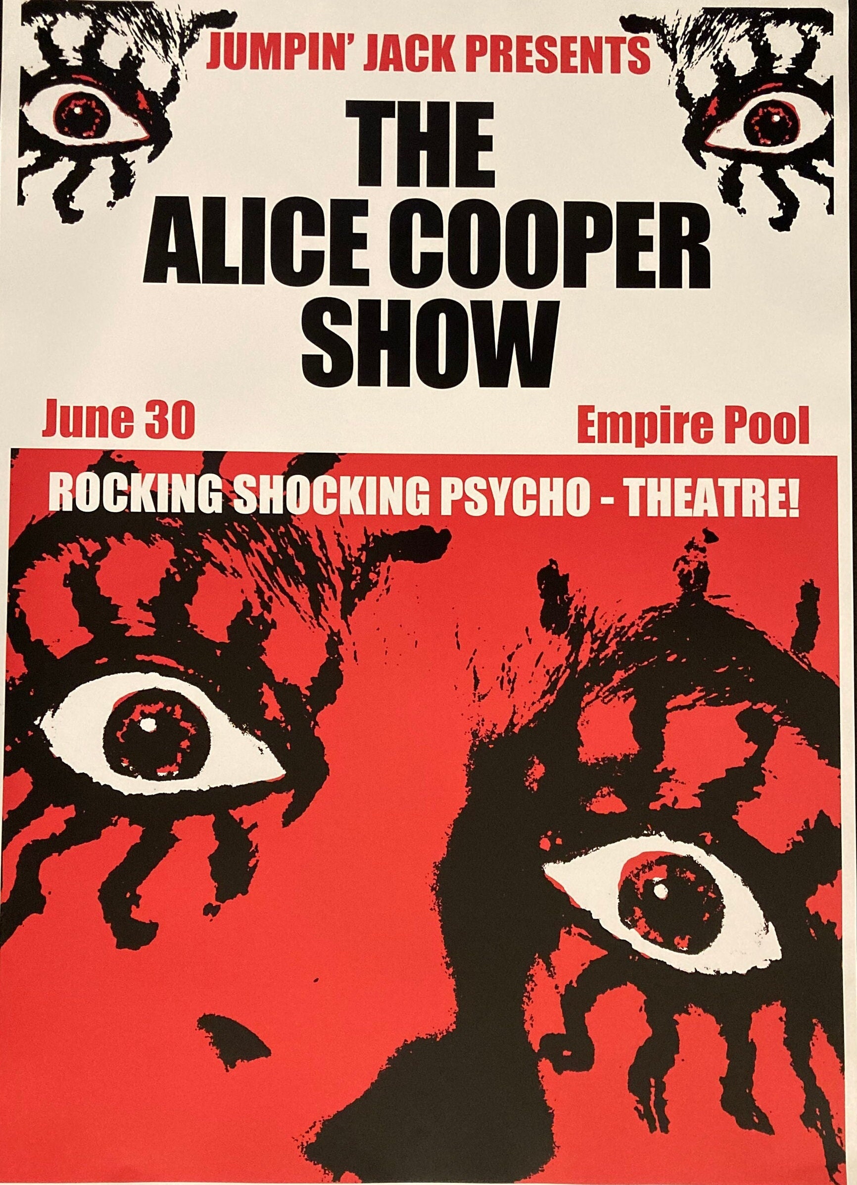 Alice Cooper Promotional Poster - Empire Pool Wembley London June 30th ...