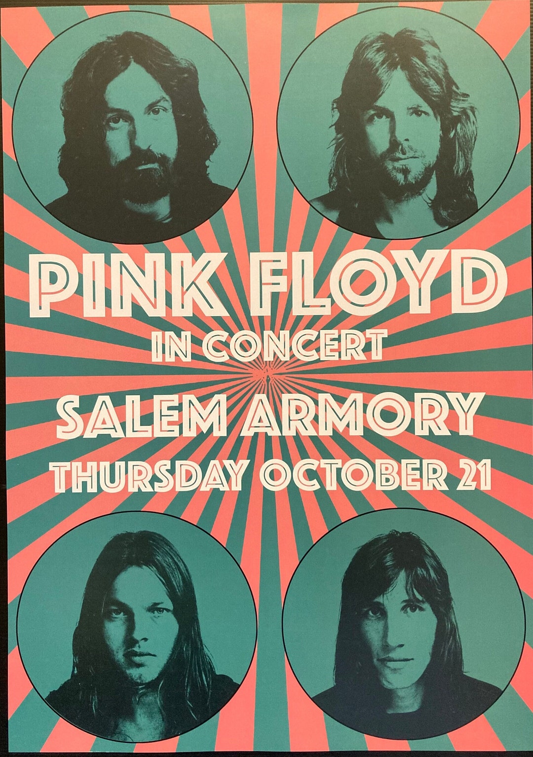 Pink Floyd Concert Poster - Salem Armory USA 1971 Large A2 Size Brand ...