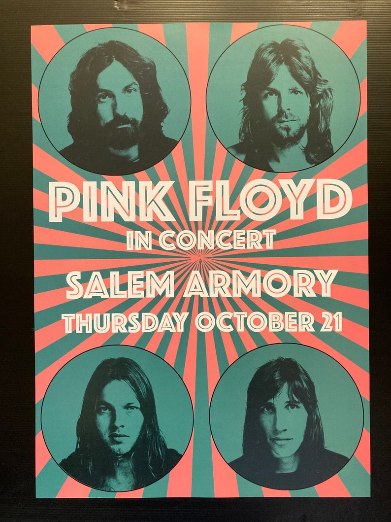 Pink Floyd Concert Poster Salem Armory USA 1971 Large A2 Size Brand New ...