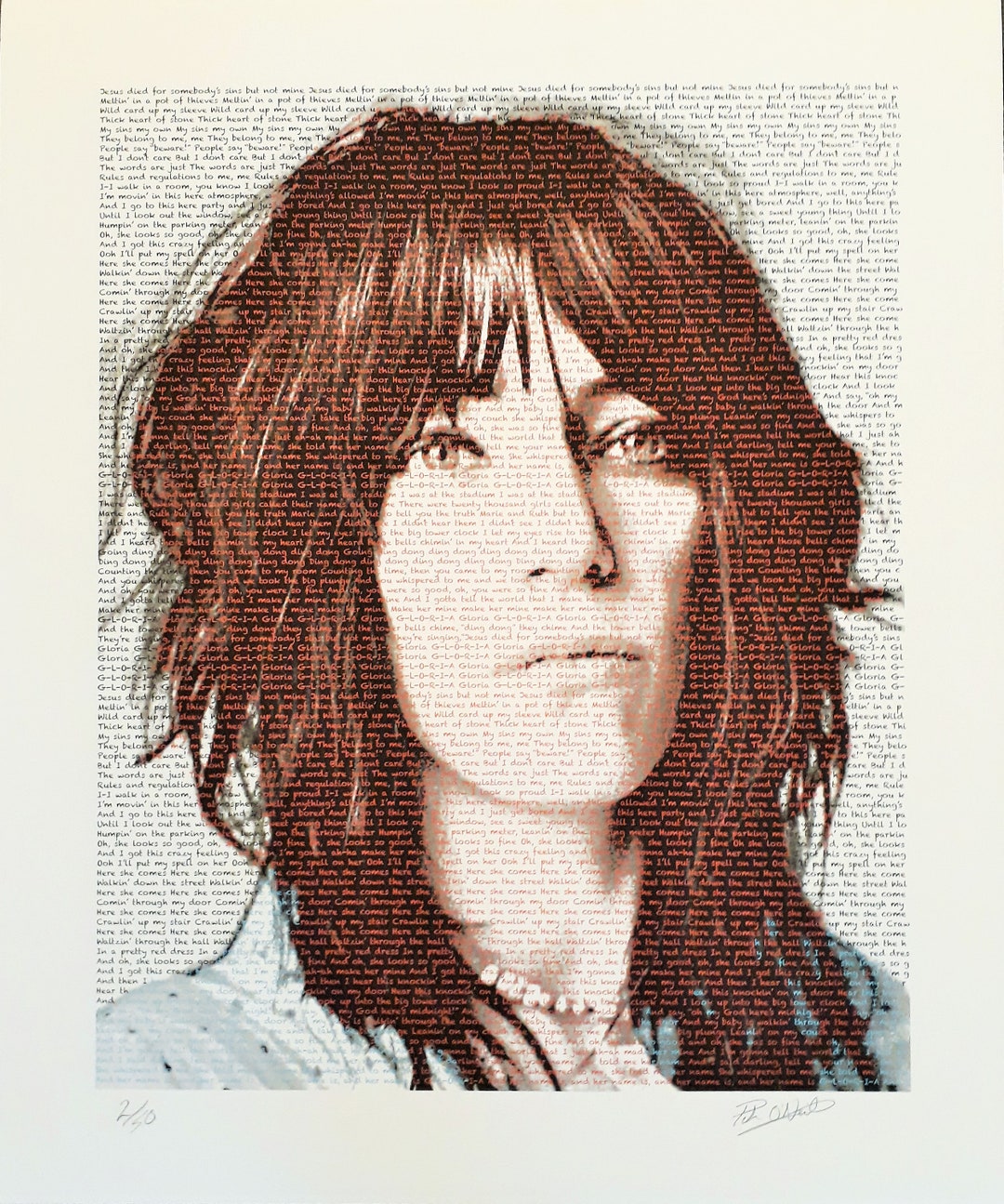 Patti Smith Poster - Horses Background Lyrics Very Nice Limited Edition ...