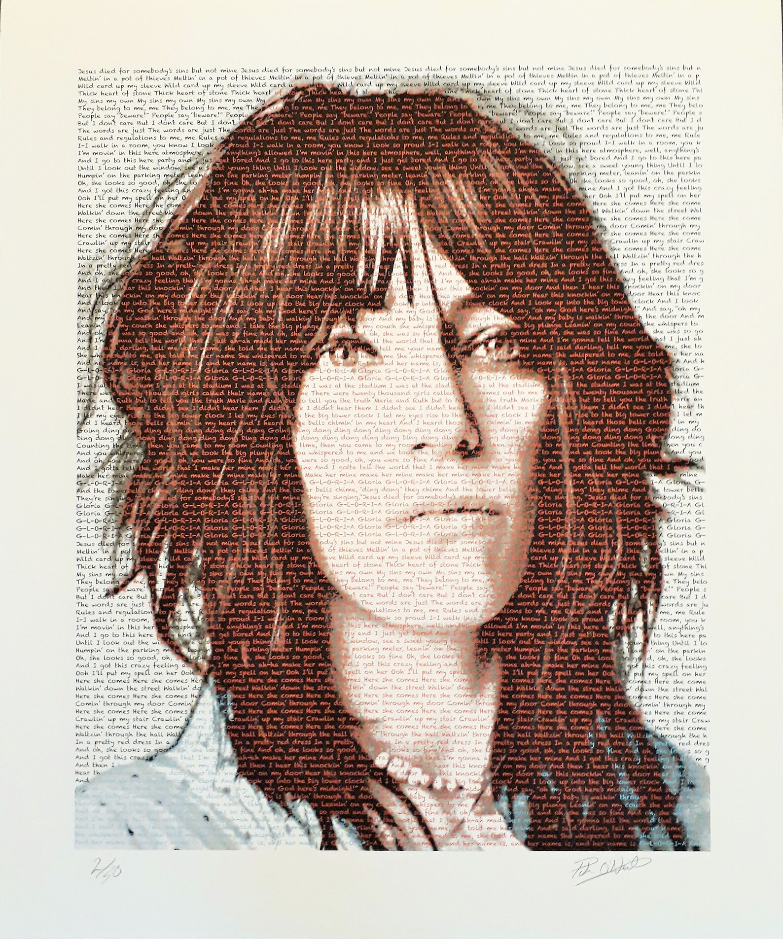 Patti Smith Poster Horses Background Lyrics Very Nice Limited Edition ...