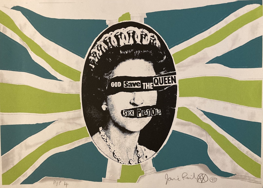 Sex Pistols Original Poster God Save The Queen Flag By Jamie Reid Signed Stamped And Numbered