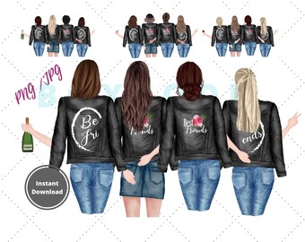 Four Sisters Clipart - Etsy