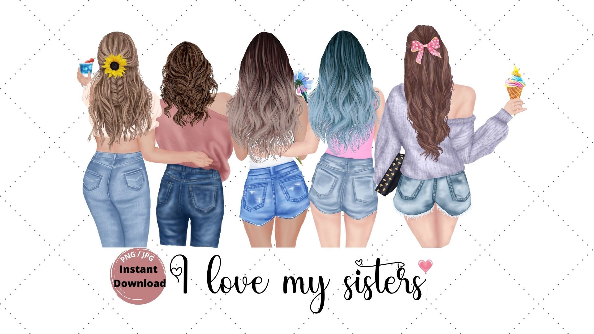 Cinq Sœurs l Sœurs l Sœur png l Sœur jpg l Cinq Sœur Clipart l - Etsy Canada