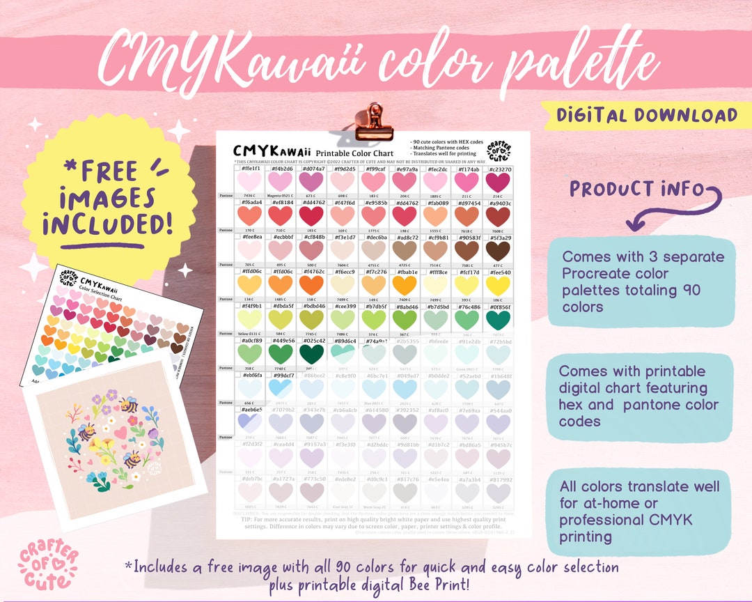 Cmykawaii Procreate Color Palette CMYK Colors, Cute Color Palette ...