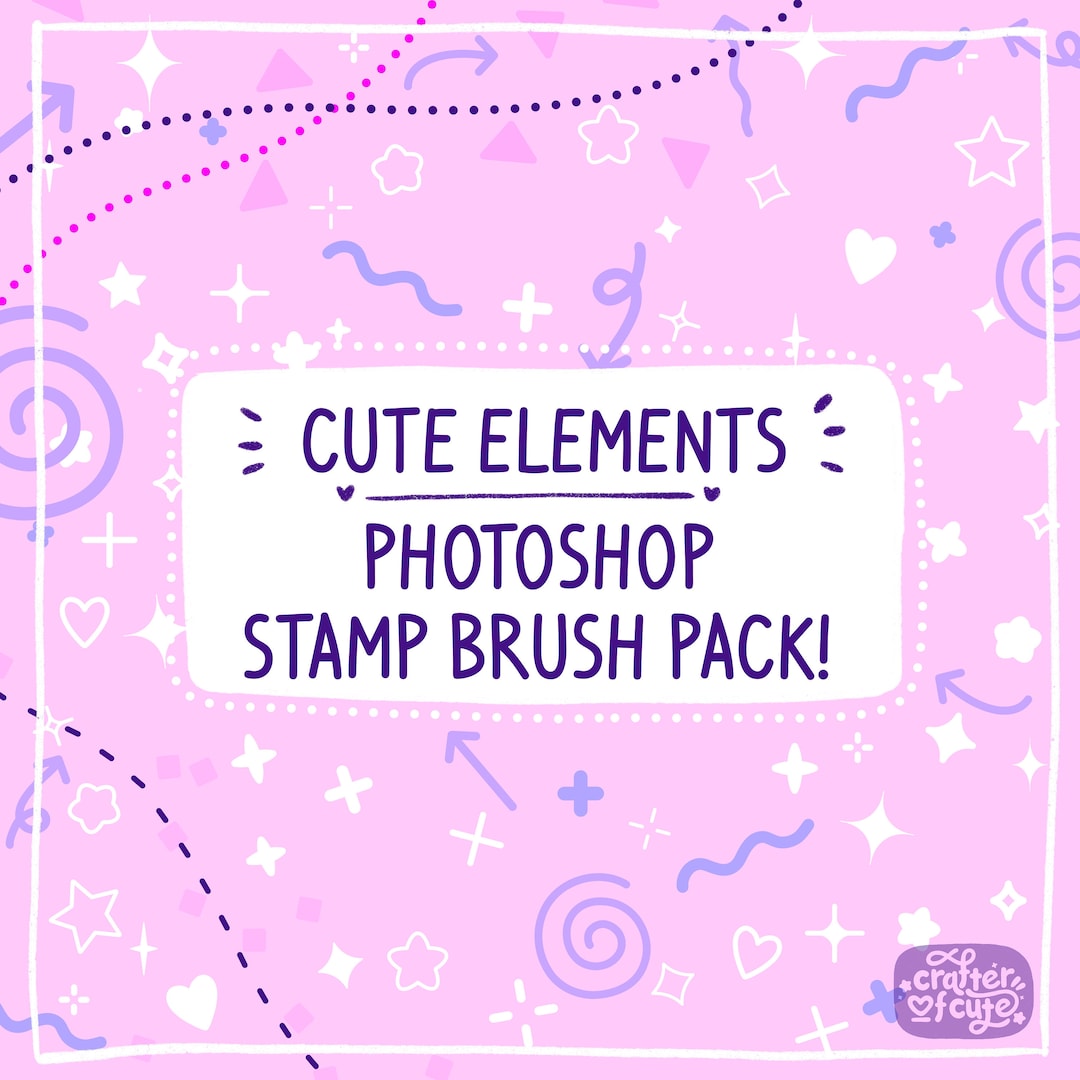Cute Elements Photoshop Stamp Brush Pack! Sparkle Brushes, Kawaii ...