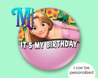 Personalized Birthday Button ID Button Name Badge Name Tag - Etsy
