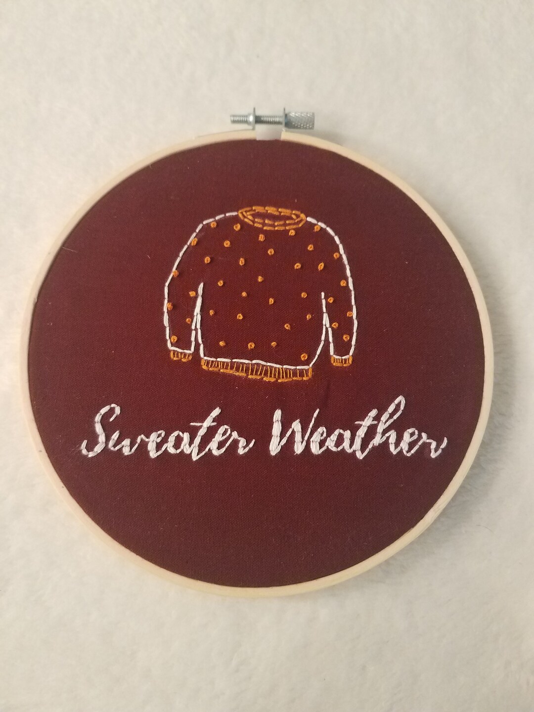 Sweater Weather | Handmade Embroidery Hoop | Fall Art | Autumn | Winter ...