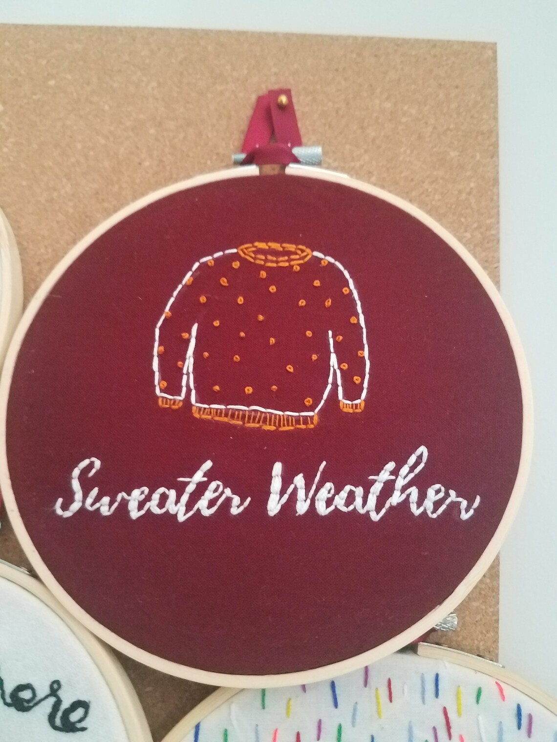 Sweater Weather | Handmade Embroidery Hoop | Fall Art | Autumn | Winter ...