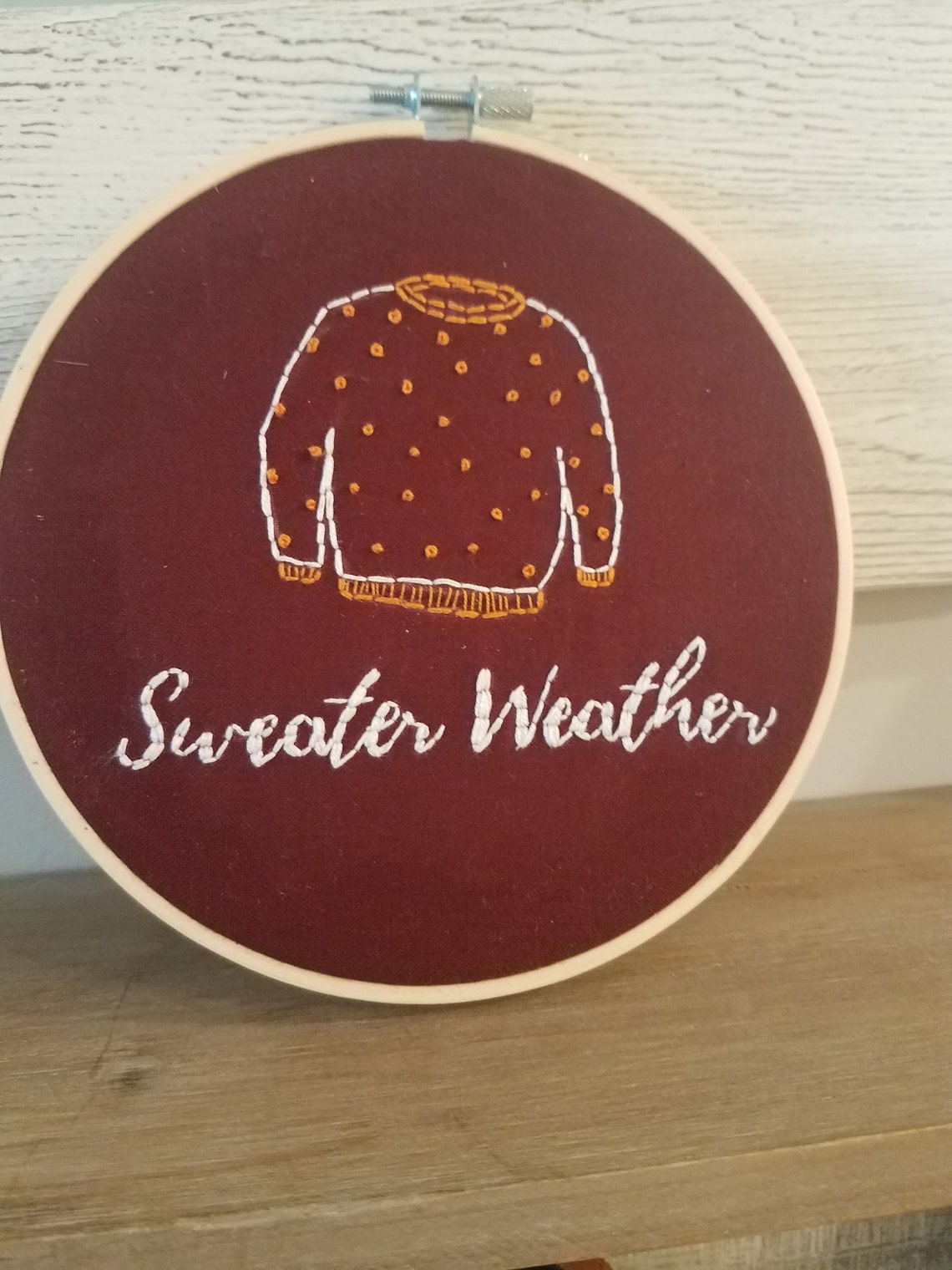 Sweater Weather | Handmade Embroidery Hoop | Fall Art | Autumn | Winter ...