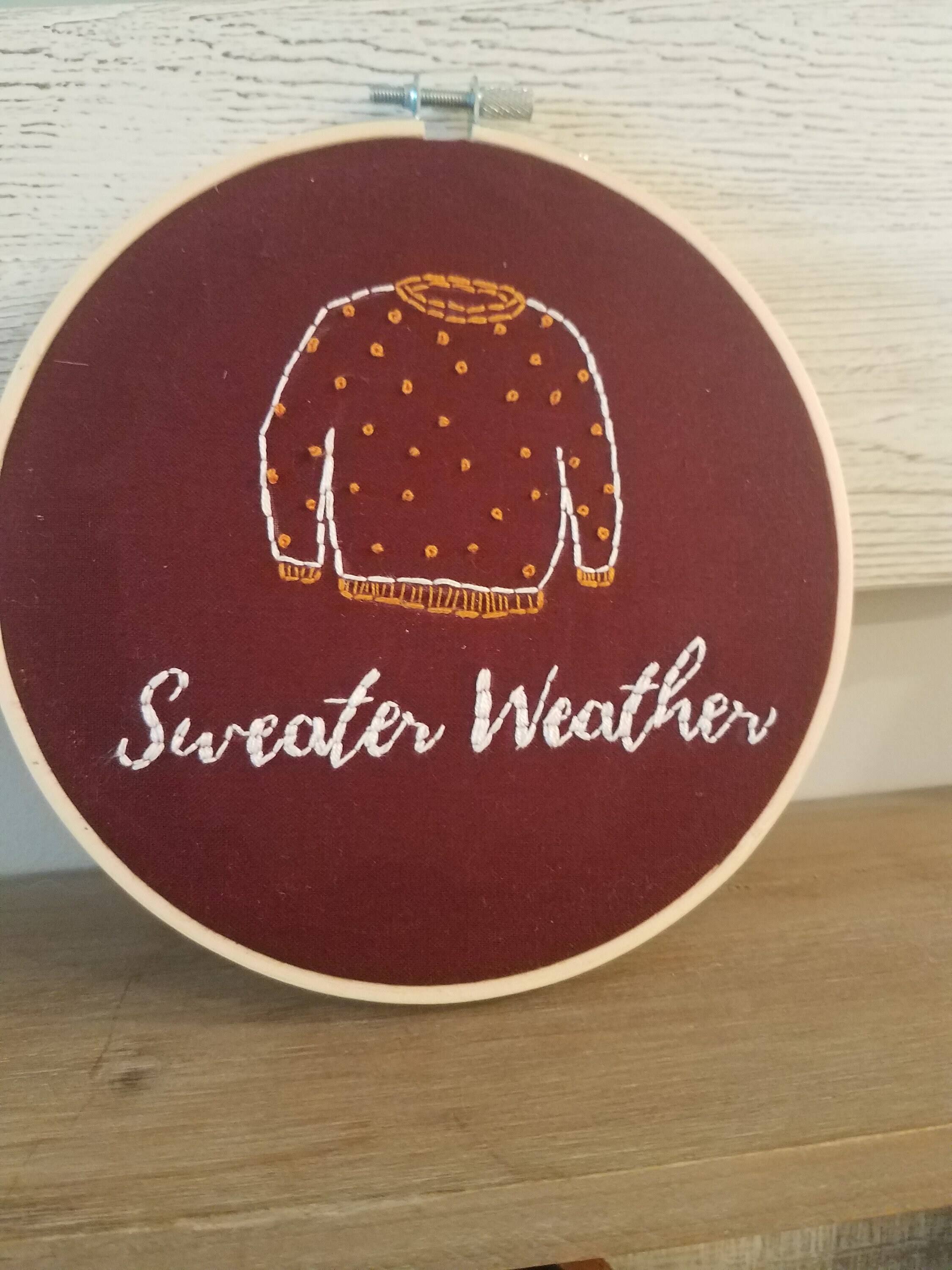 Sweater Weather | Handmade Embroidery Hoop | Fall Art | Autumn | Winter ...
