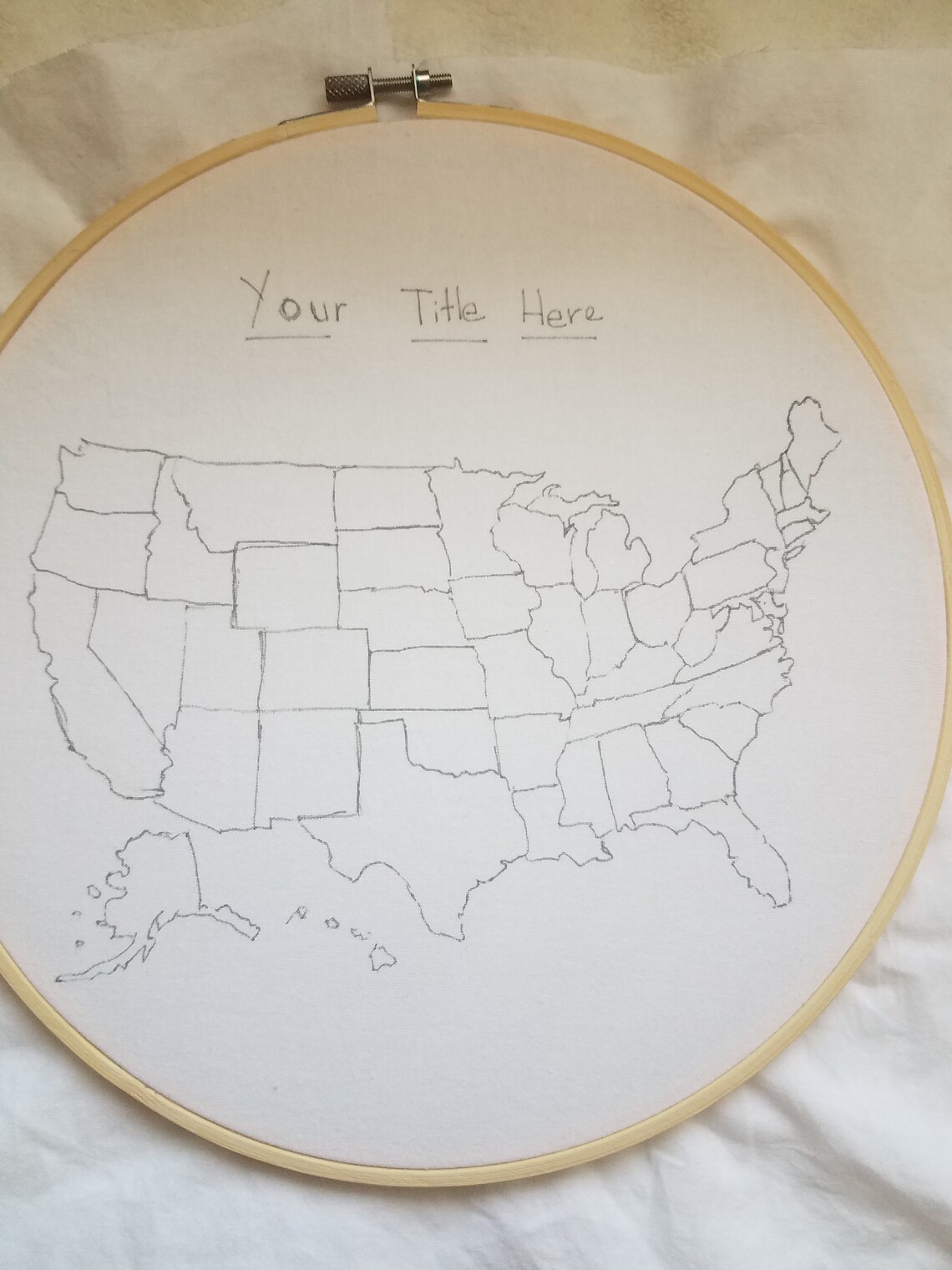 Embroidery Hoop United States Map Travel US Map Sales Map - Etsy