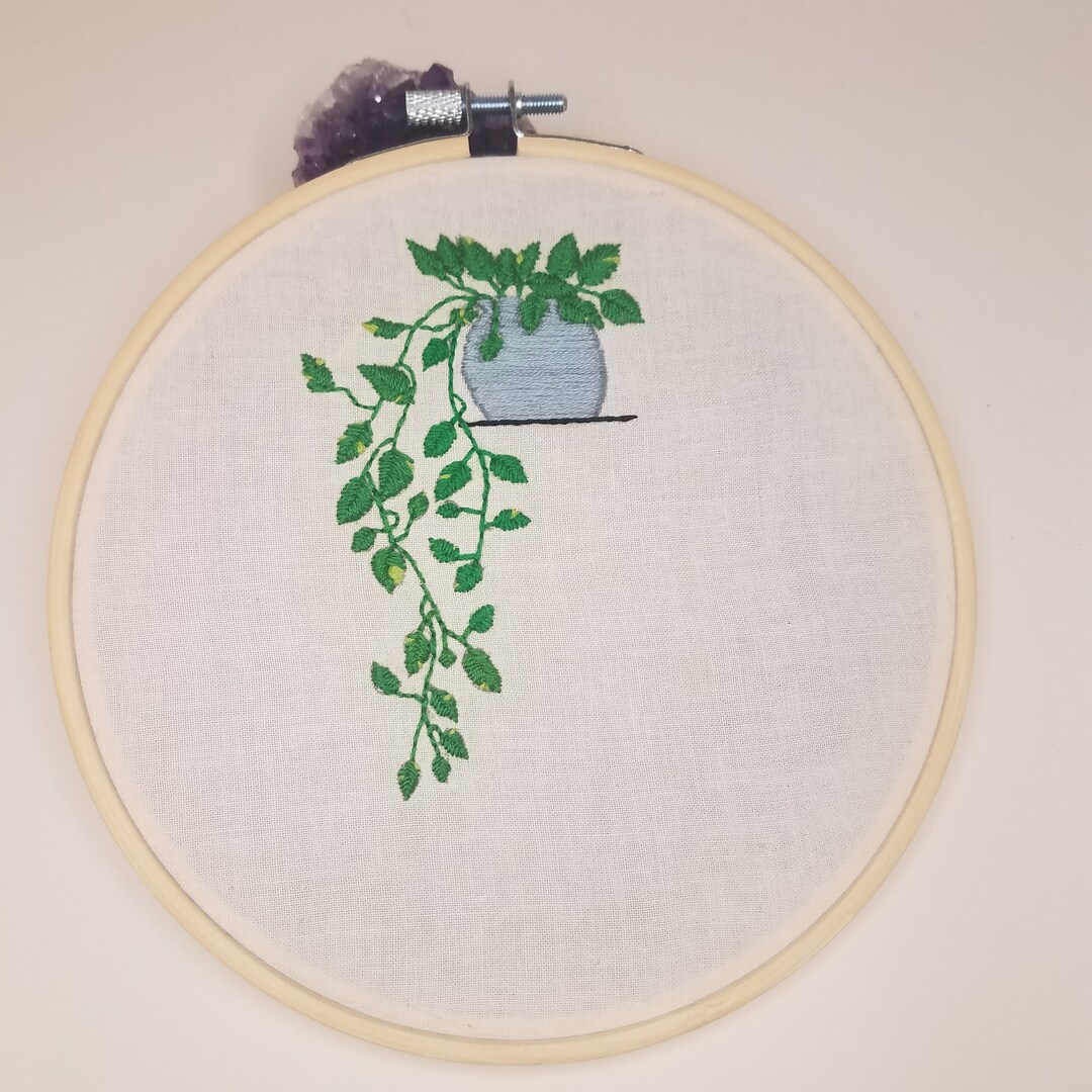 Pothos Plant Embroidery Hoop | Minimalist Art | Handmade Gift for ...