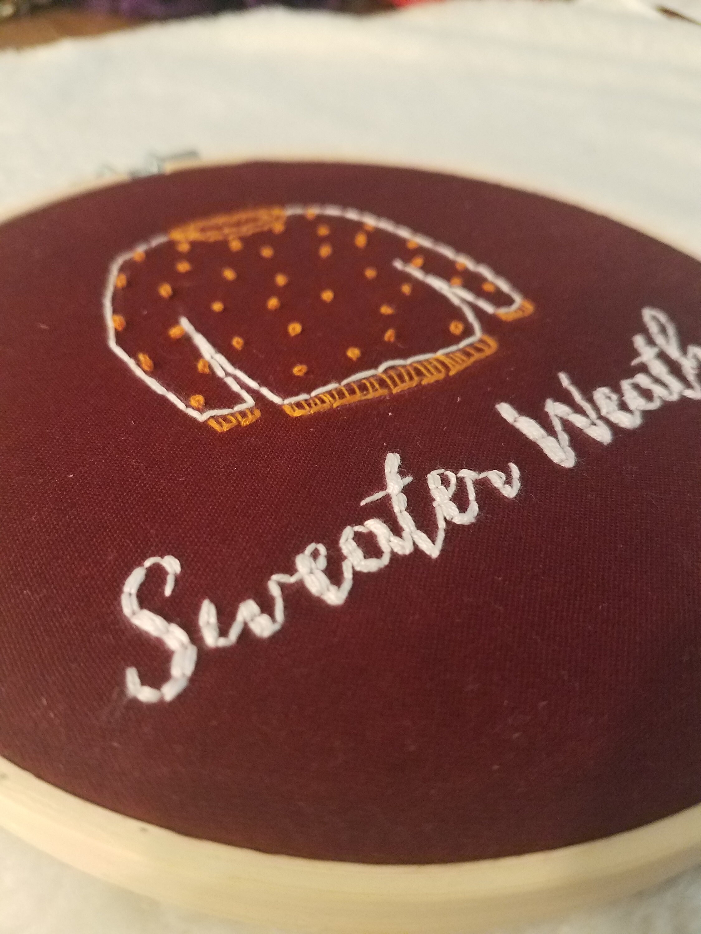 Sweater Weather | Handmade Embroidery Hoop | Fall Art | Autumn | Winter ...