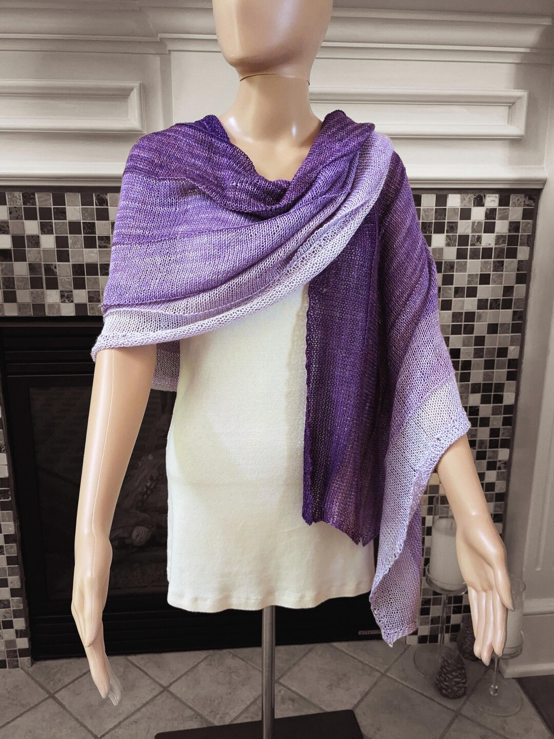 Purple Ombre Shawl, Bridal Shawl, Wedding Wrap, Bridal Scarf ...