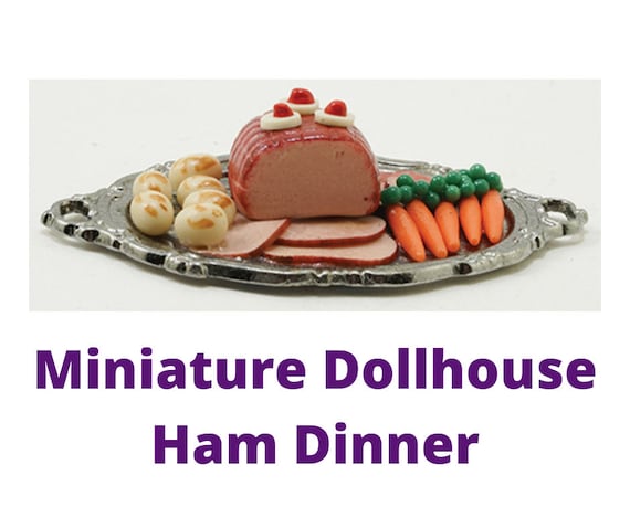 Dolls & Miniatures Dollhouse Miniature 1:12 Scale Ham Dinner on Serving ...