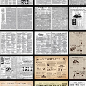 Dollhouse Miniature Vintage Newspaper - Newsprint - Download ...