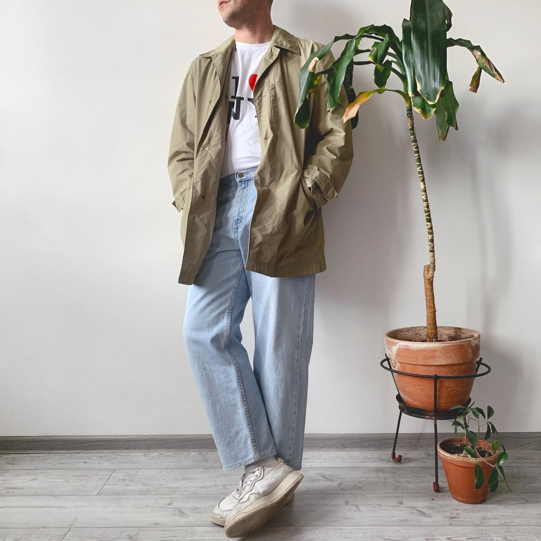 Vintage Joop 90's 00's Y2K Unisex Oversized Beige Button up Mini Coat ...