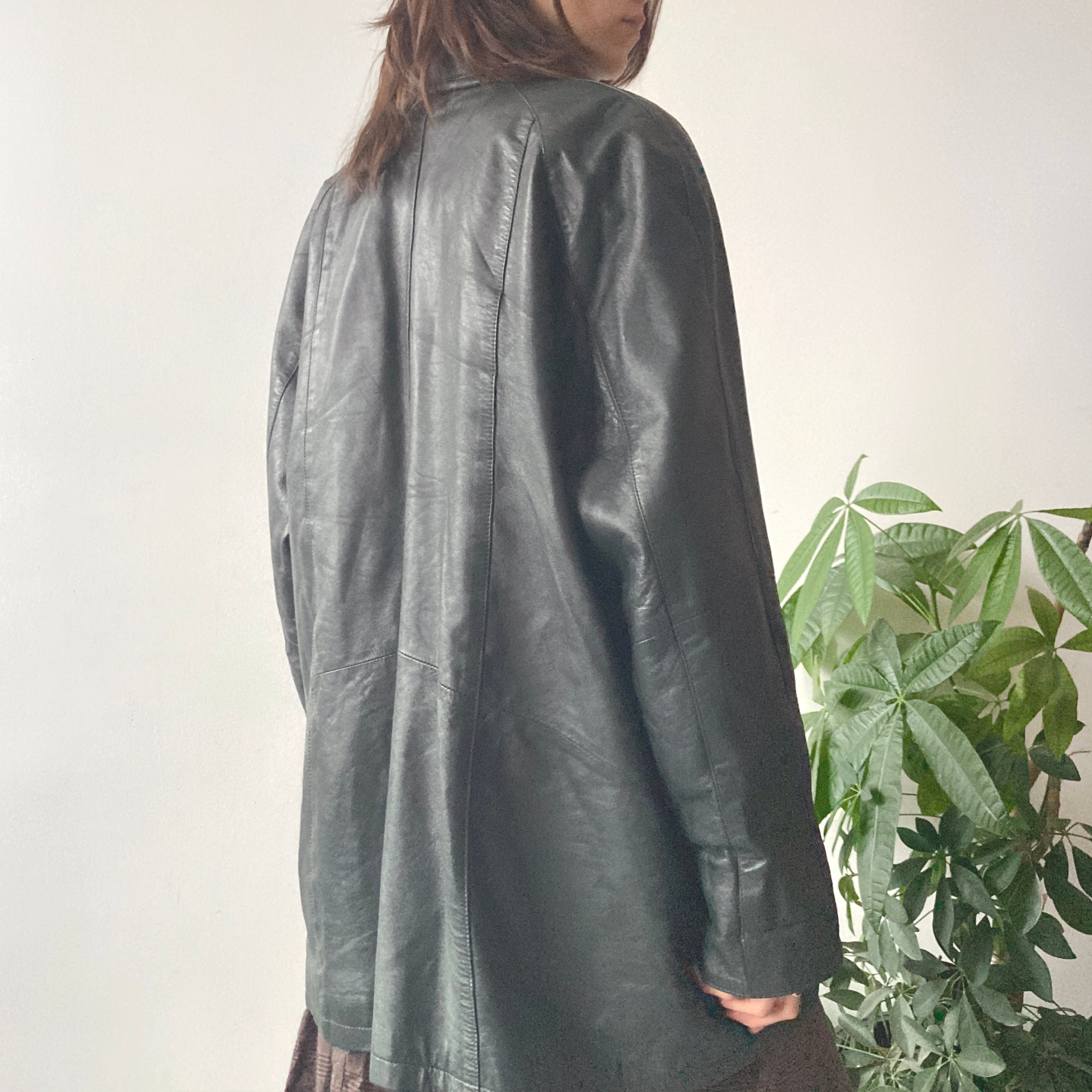 Vintage 80's 90's Unisex Autumn Dark Green Classic Basic Single ...