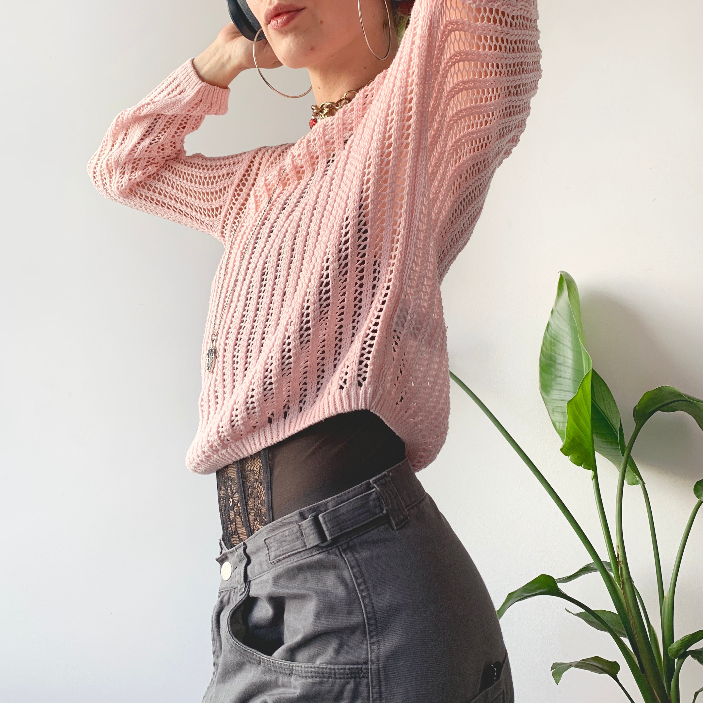 Vintage C&A Y2K 00's 2000's Pink Chunky Fishnet Cute Pastel Emo ...