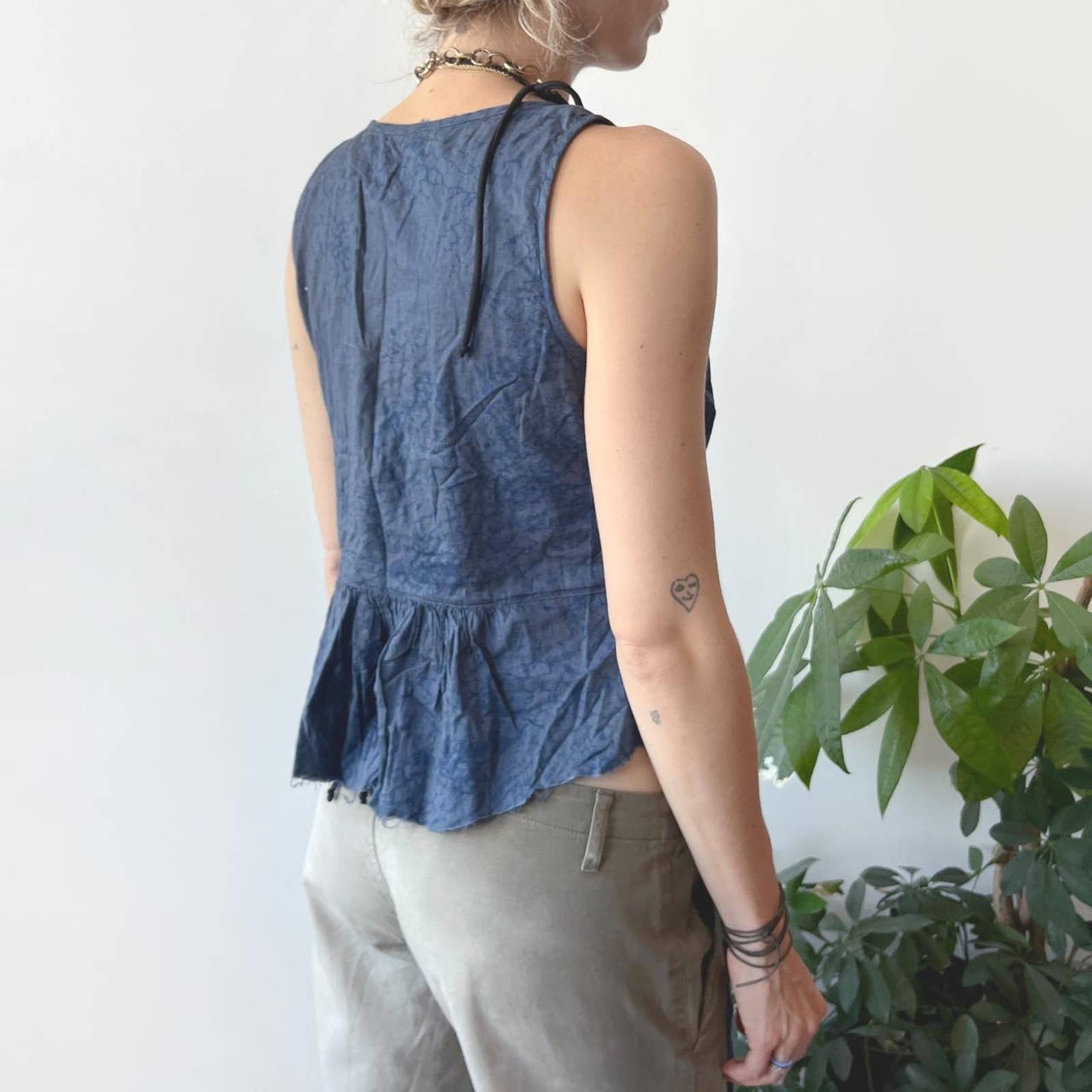 Vintage Y2K 00's 2000's Blue Cyber Japanese Style Embellished Tank Top ...