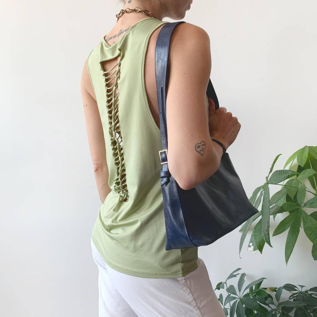 Vintage Y2K 00's 2000's Pistachio Green Unisex Loose Fit Fishnet Back ...
