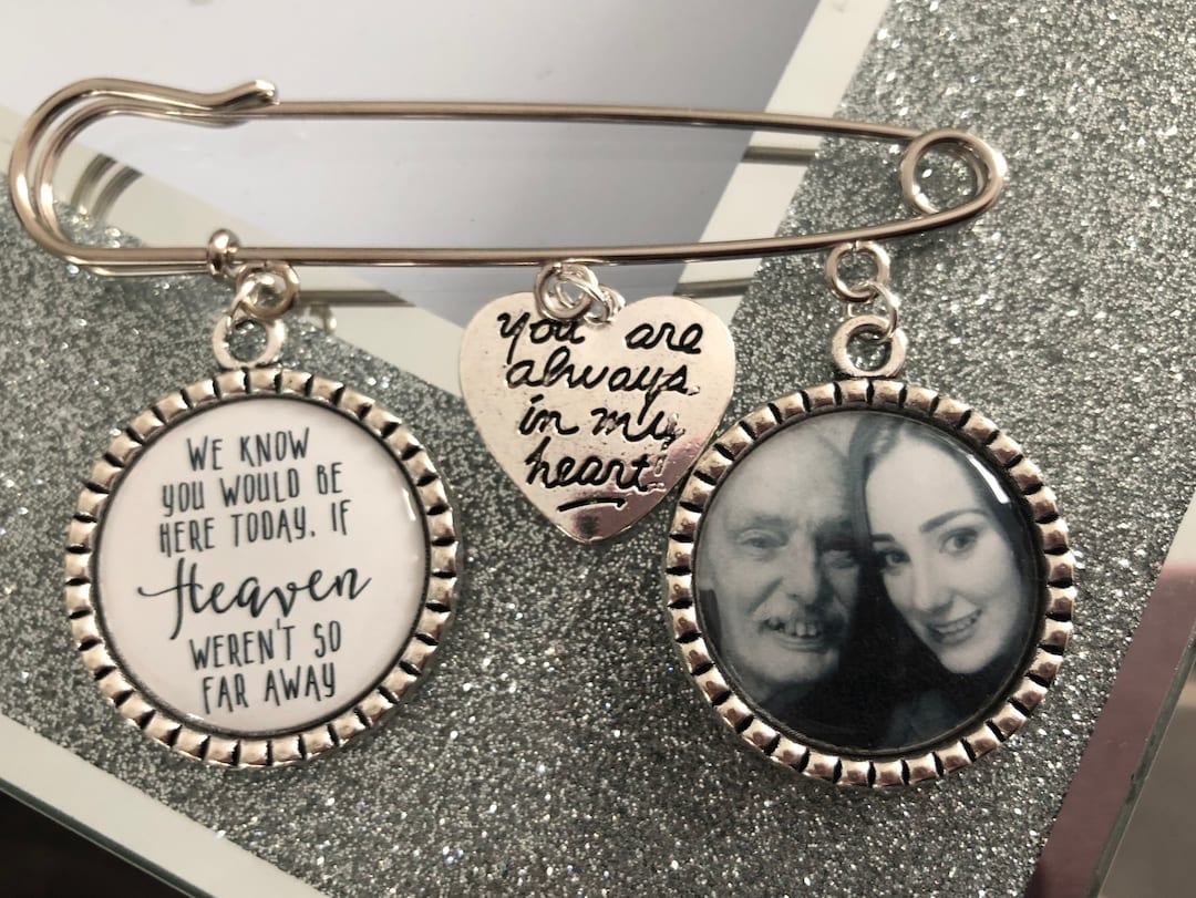 Memorial Memory Remembrance Wedding Photo Charm Kilt Pin Bouquet Charm ...