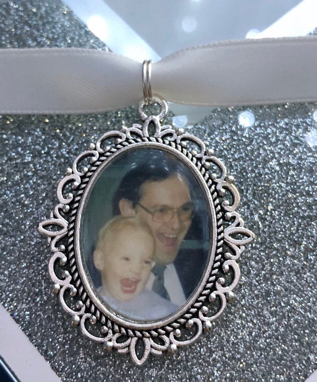 Memory Remembrance Bouquet Charm Locket Brooch Personalised - Etsy