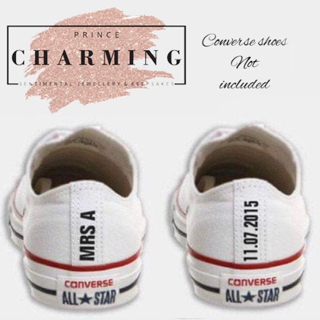 Wedding Converse Mrs & Date Heel Tags DIY Iron on Transfer Decal ...