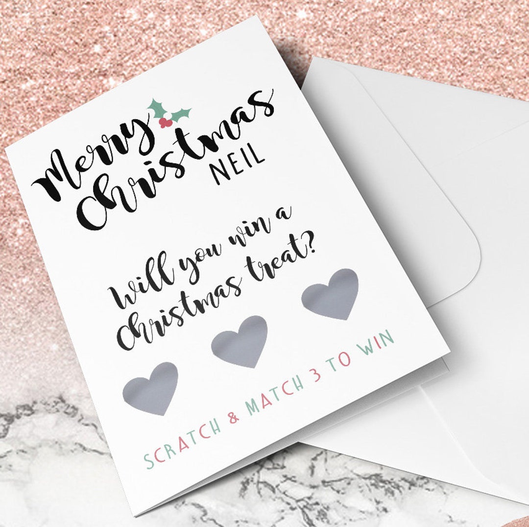 Personalised Funny Christmas Scratch Card, Partner Gift - Etsy