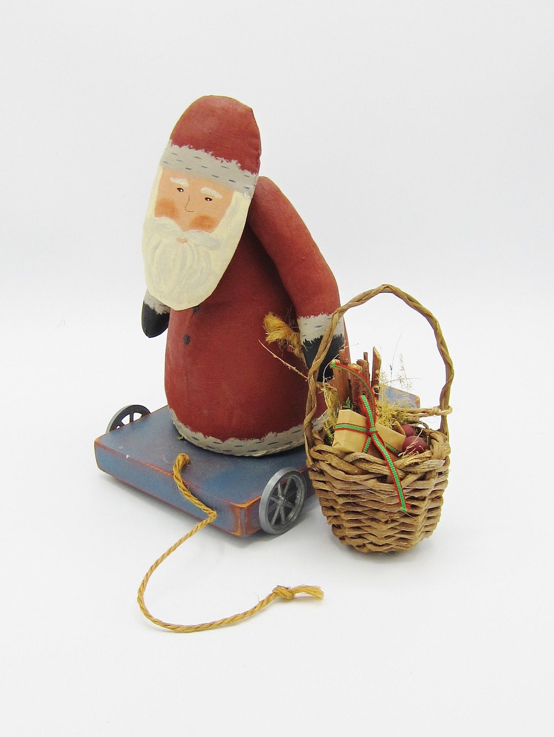 Canvas Santa Handmade Canvas Santa-vintage Santa-unique Folk - Etsy