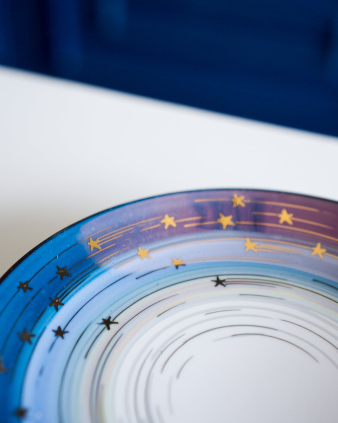 Hand Painted Scandinavian Style Porcelain Bread Plate. Blue - Etsy