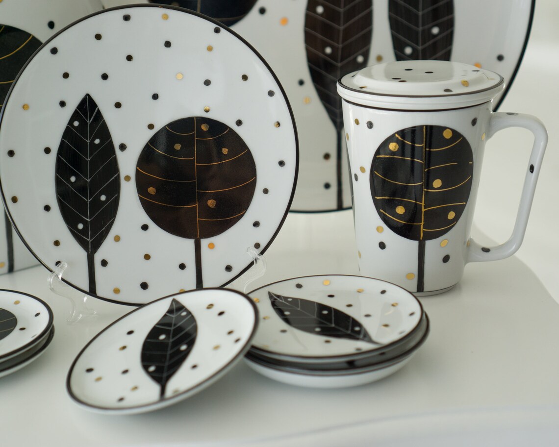 Hand Painted Porcelain Bread Plate. Cozy Personalized Dessert - Etsy