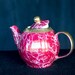 Hand Painted Porcelain Tea Pot. Decorative Ruby Red Cozy Teapot With ...